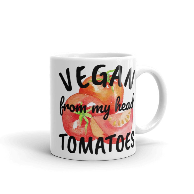 Vegan From My Head Tomatoes Vegan Coffee Mug Cute Vegan Mug - Etsy UK