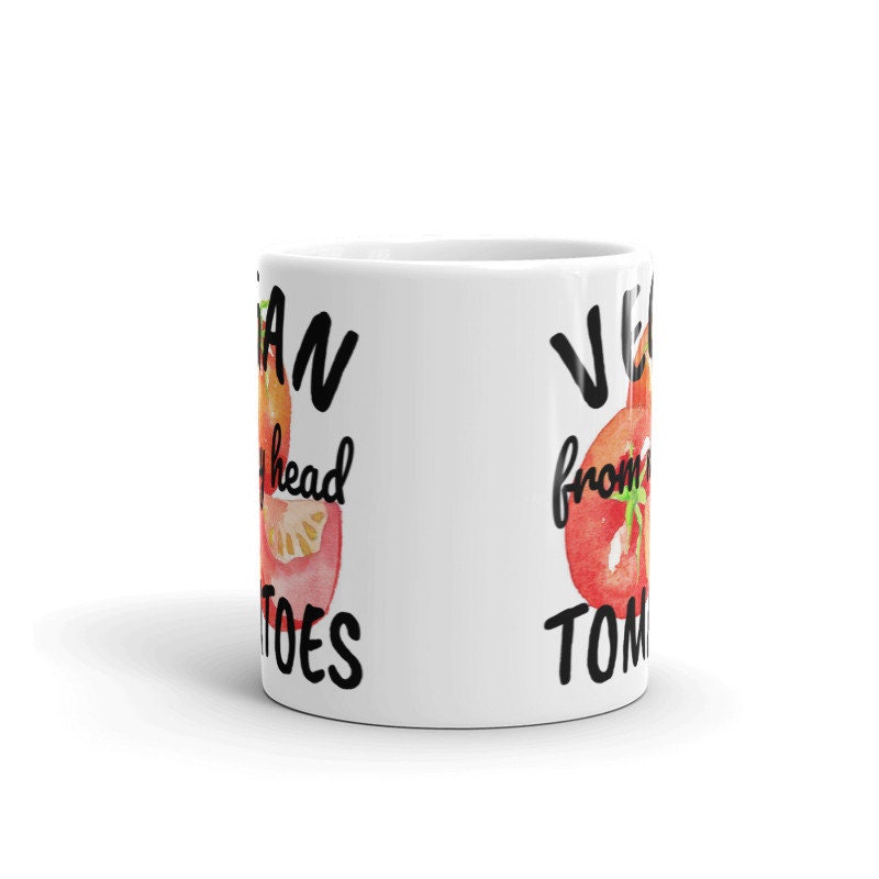 Vegan From My Head Tomatoes Vegan Coffee Mug Cute Vegan Mug - Etsy UK