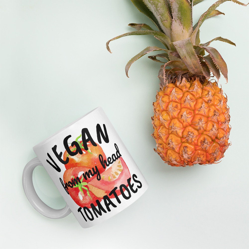 Vegan From My Head Tomatoes Vegan Coffee Mug Cute Vegan Mug - Etsy UK