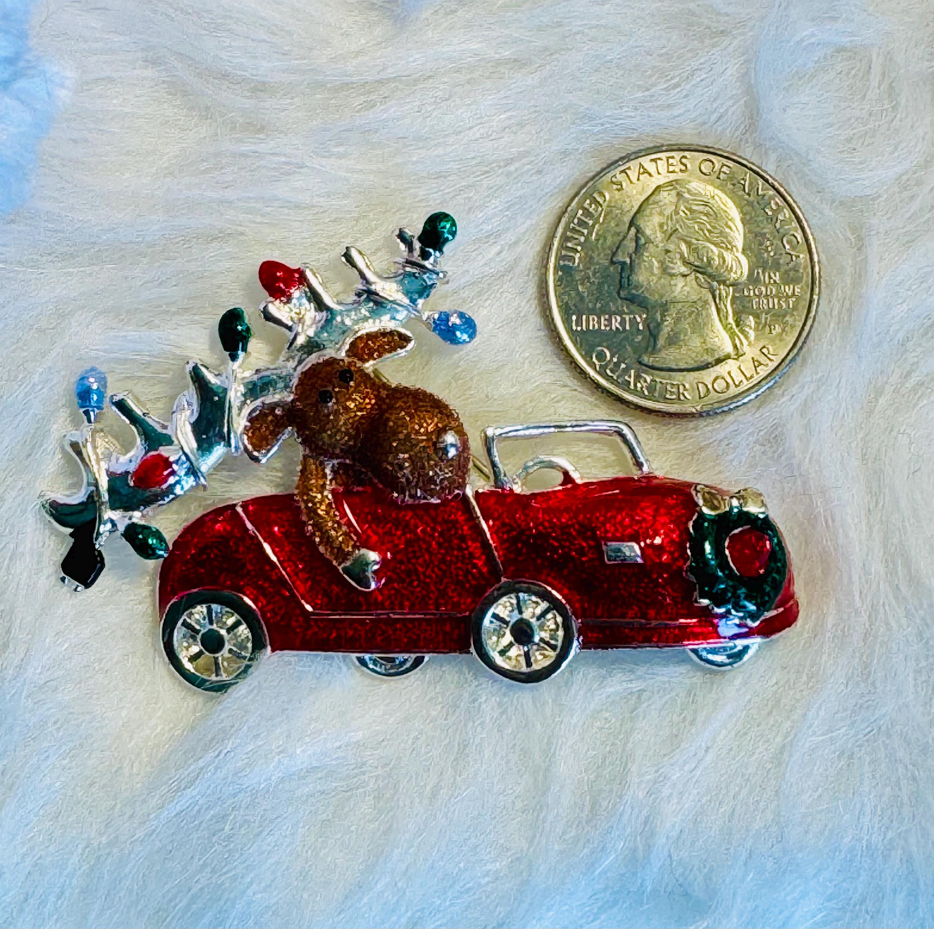Vintage Christmas Moose Enamel Pin - Etsy
