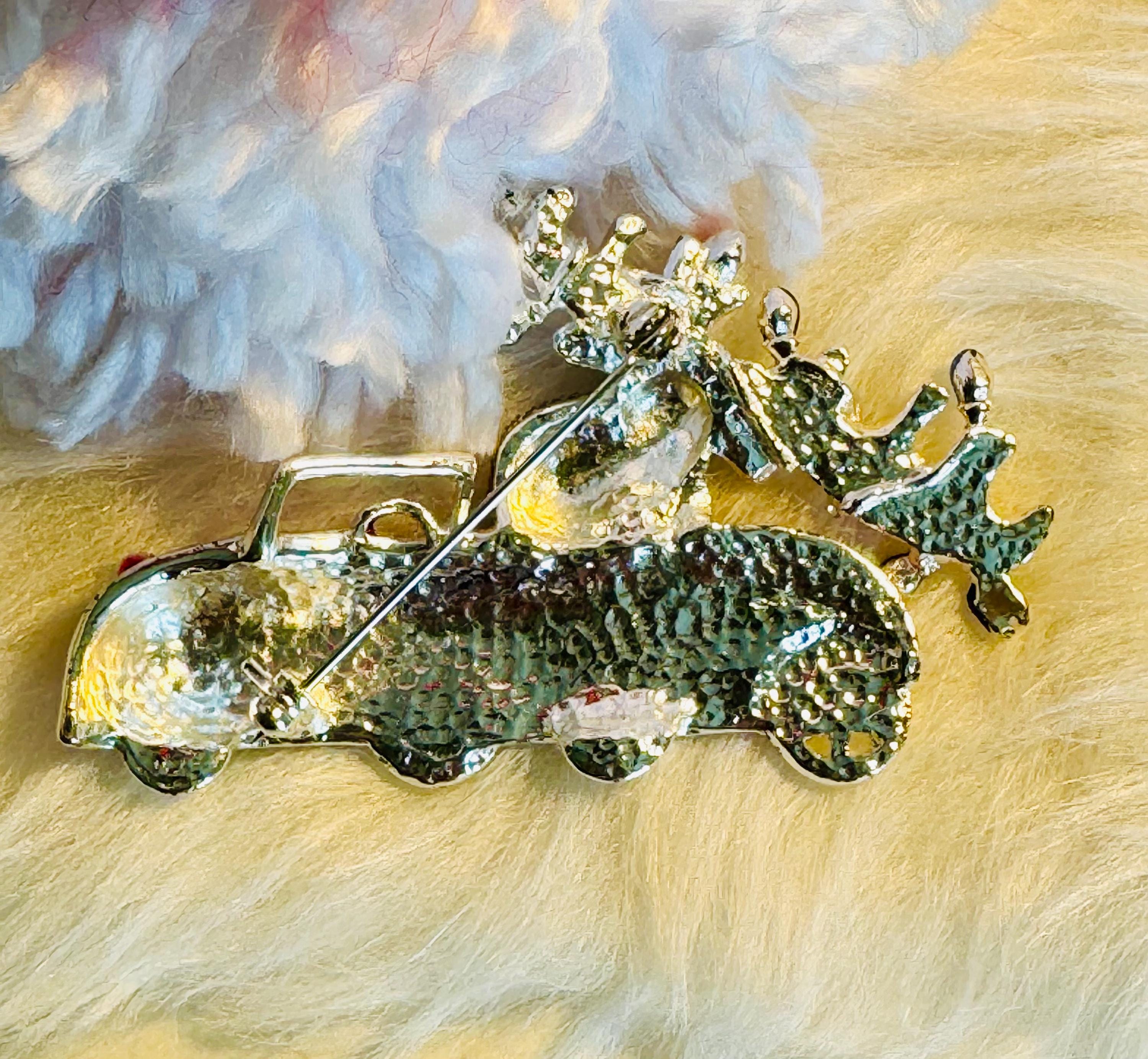 Vintage Christmas Moose Enamel Pin - Etsy
