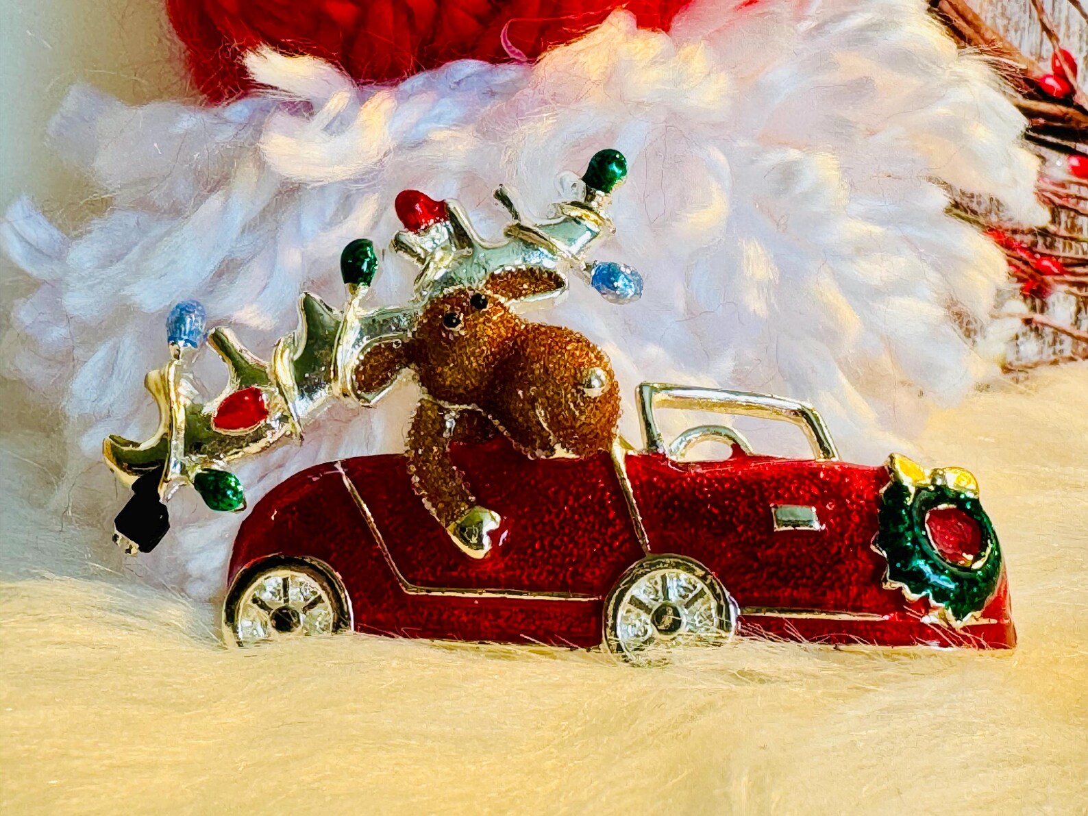 Vintage Christmas Moose Enamel Pin - Etsy