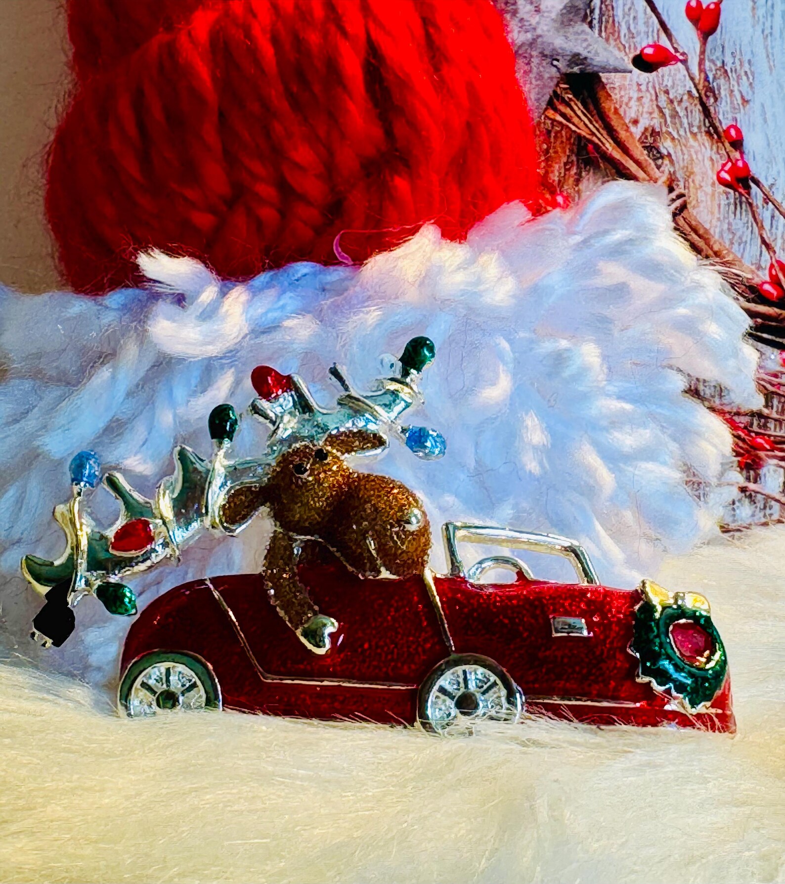 Vintage Christmas Moose Enamel Pin - Etsy