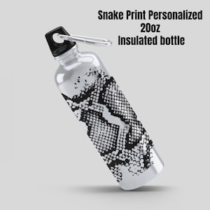 20oz Personalized Water Bottle Snake Print Insulated Multiple Colors ...