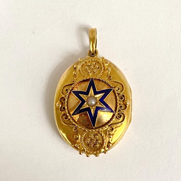 Enamel Locket - Etsy