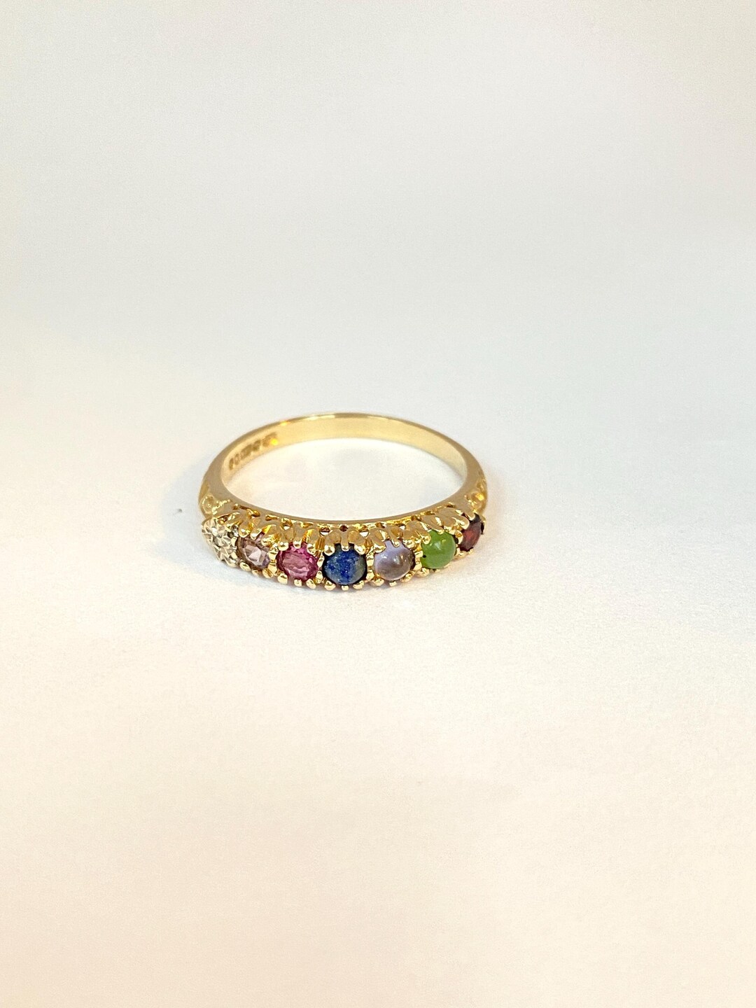Vintage, 9ct Gold, DARLING, Acrostic Multi Gemstone Ring, Hallmarked ...