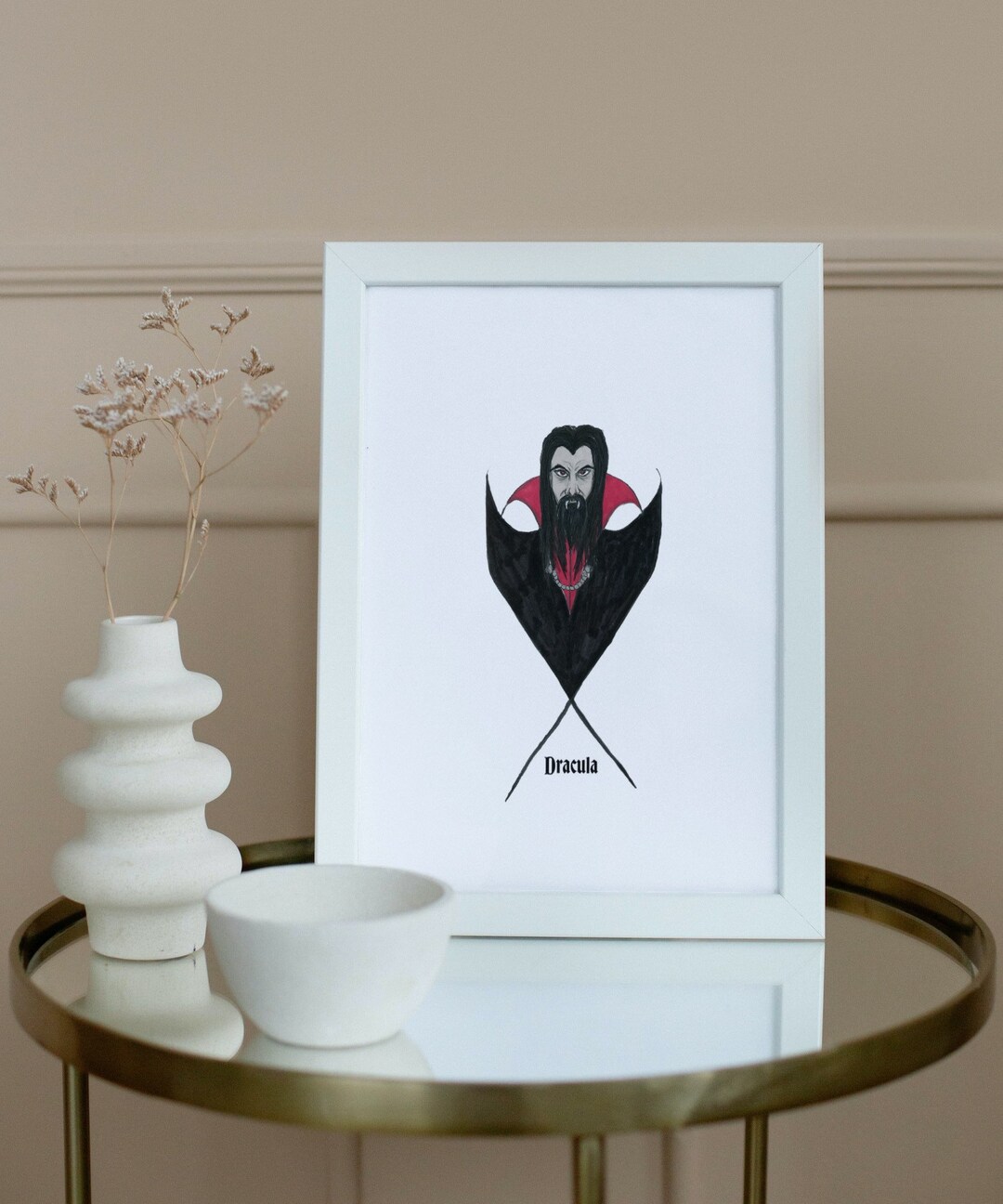 Dracula A4 Art Print Gothic Horror Artwork Halloween Spooky Vampire Art ...