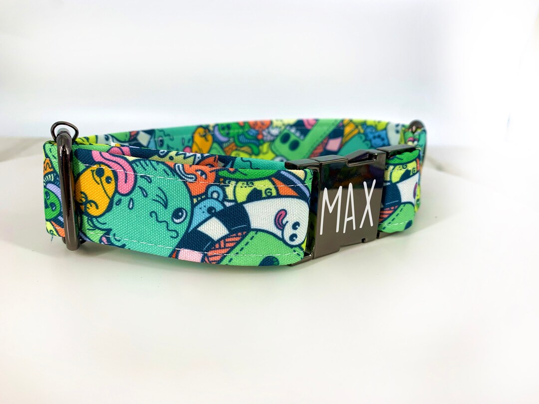 Personalized Laser Engraved Doodle Collar, Quick Release Metal Buckle ...