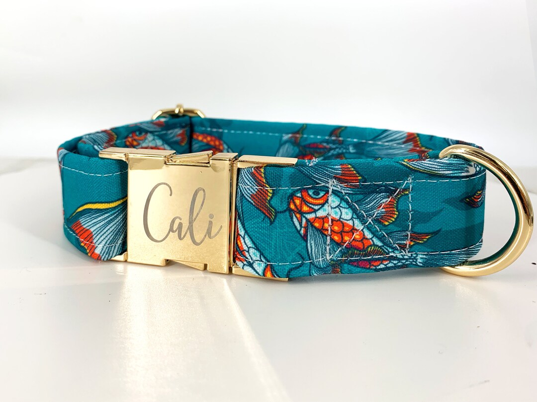Personalized Laser Engraved Japanese Koi Fish Collar, Quick Release ...