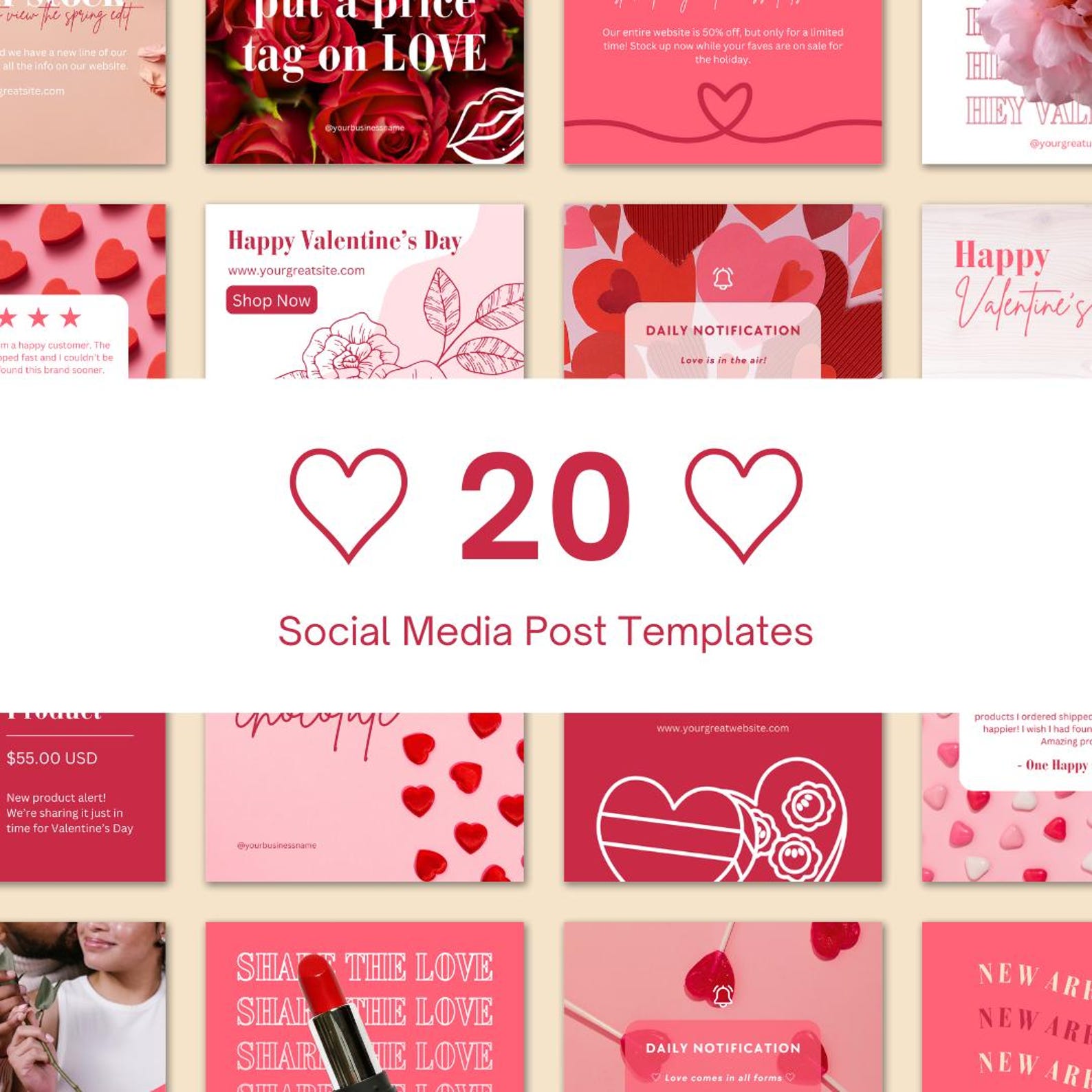 Social Media Templates for Valentine's Day | Canva Templates for ...