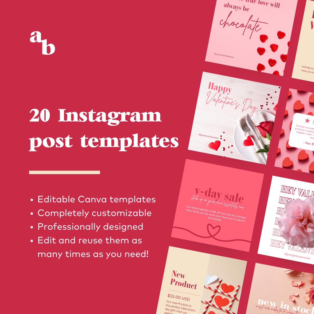 Social Media Templates for Valentine's Day | Canva Templates for ...