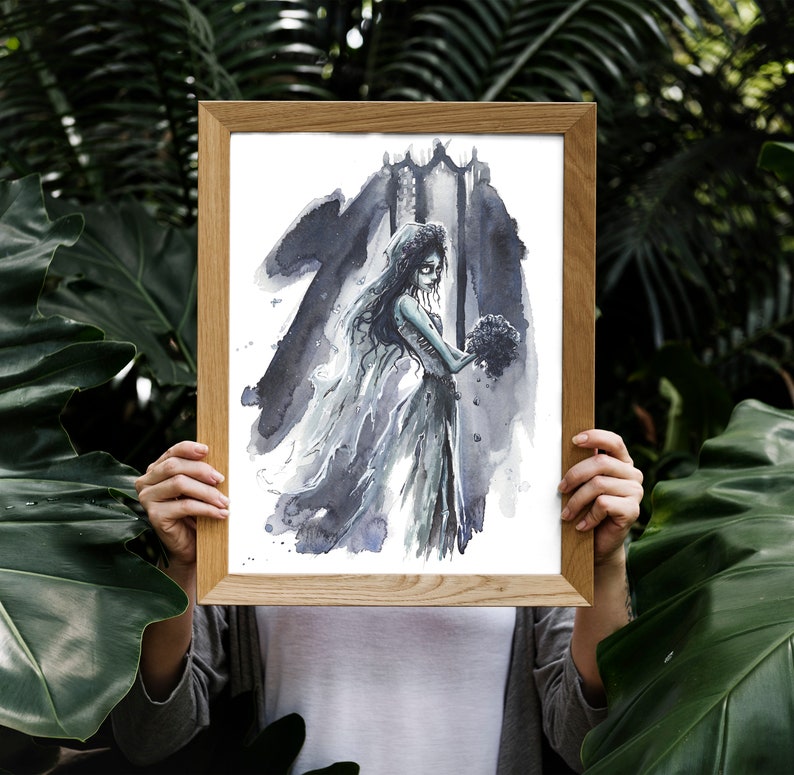 Corpse Bride Art Print, Emily Illustration, Horror Characters ...