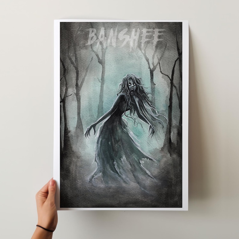 Banshee Art Print, Cryptid Creatures, Dark Artwork, Spooky Painting ...