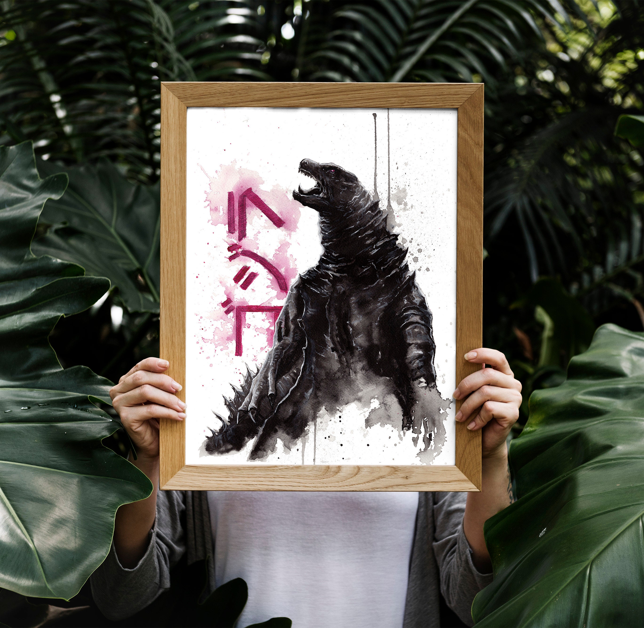 Godzilla Art Print, Kaiju Illustration, Sci-fi, Monster Prints, Artwork ...