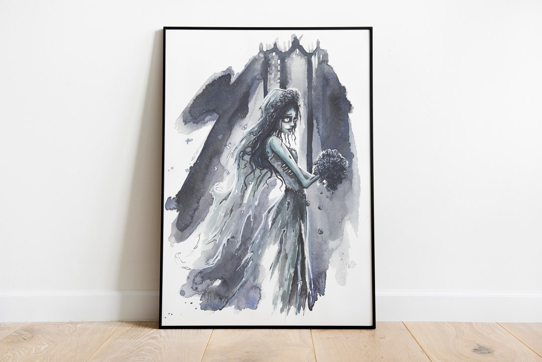 Corpse Bride Art Print, Emily Illustration, Horror Characters ...