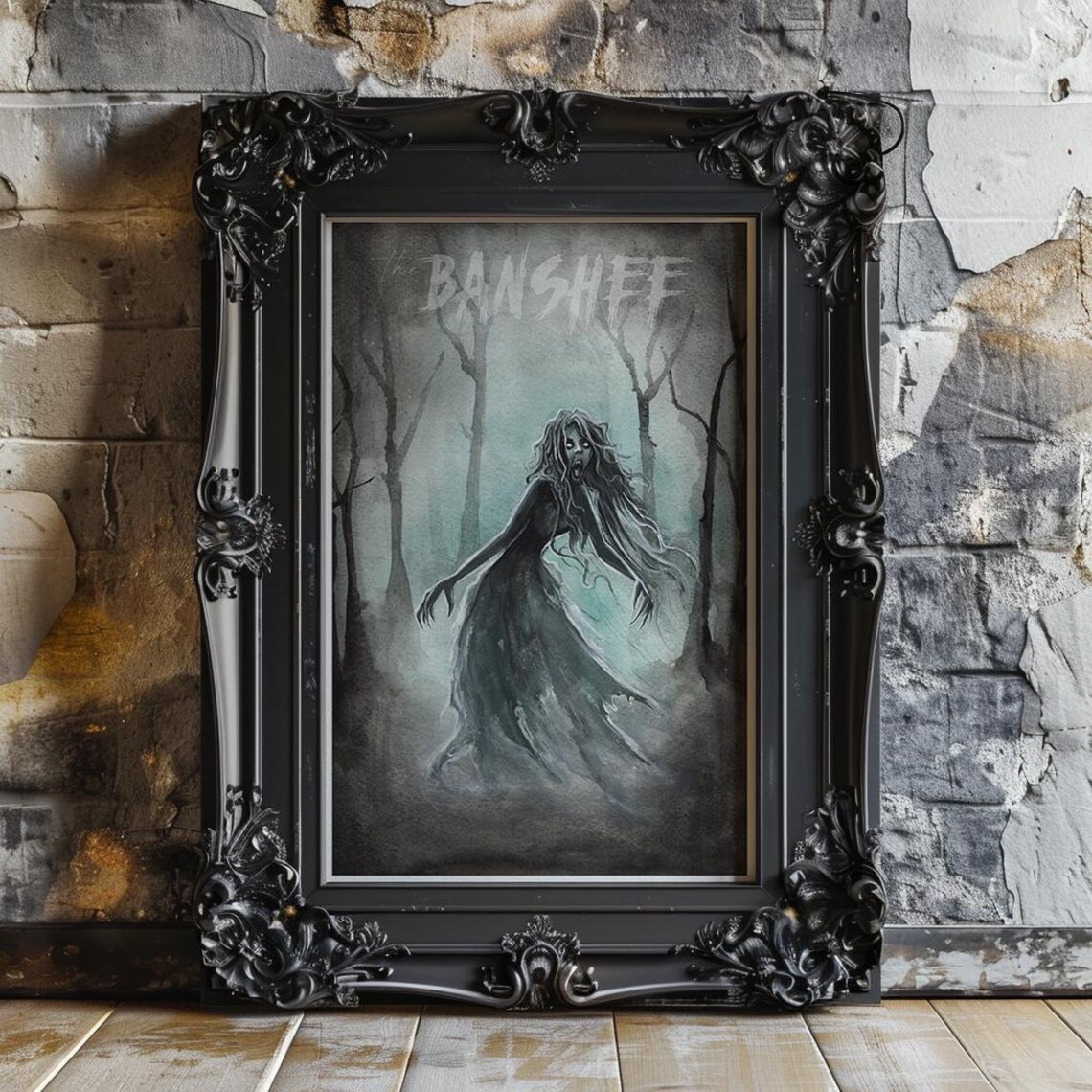 Banshee Art Print, Cryptid Creatures, Dark Artwork, Spooky Painting ...