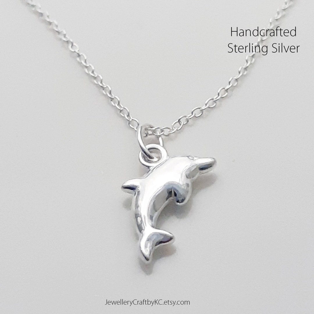 Sea Dolphin 3D Charm and Chain 100% Solid 925 Sterling Silver ...