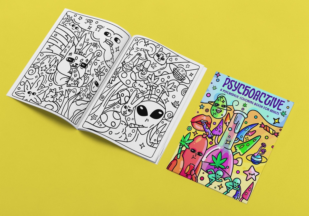 Psychoactive - A Psychedelic Coloring Book for Adults: Trippy Stress ...