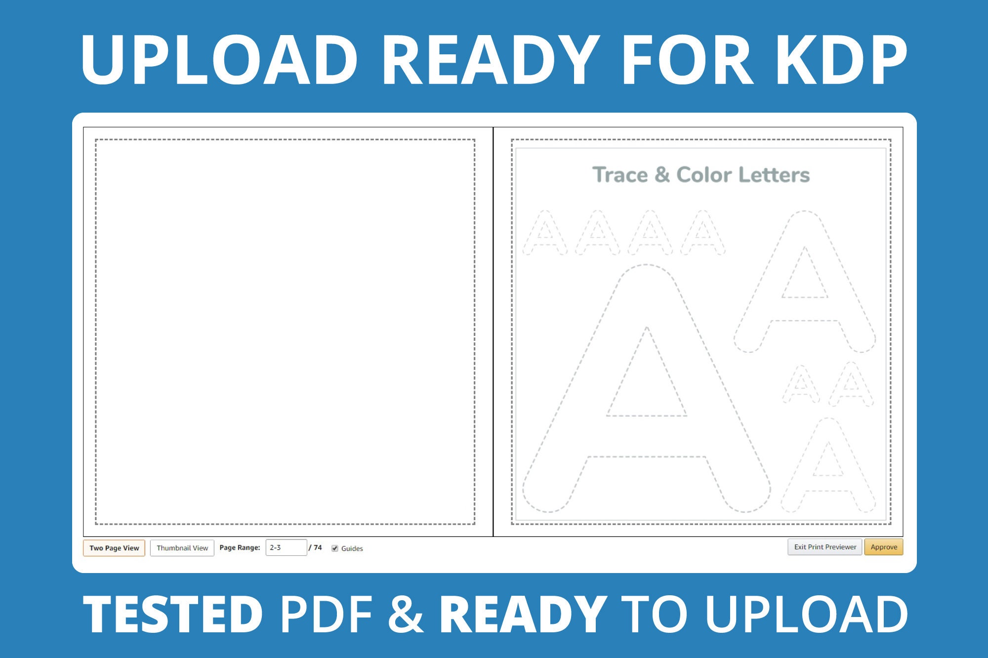 KDP Print & Upload Ready Interior: Trace and Color Letters and Numbers ...