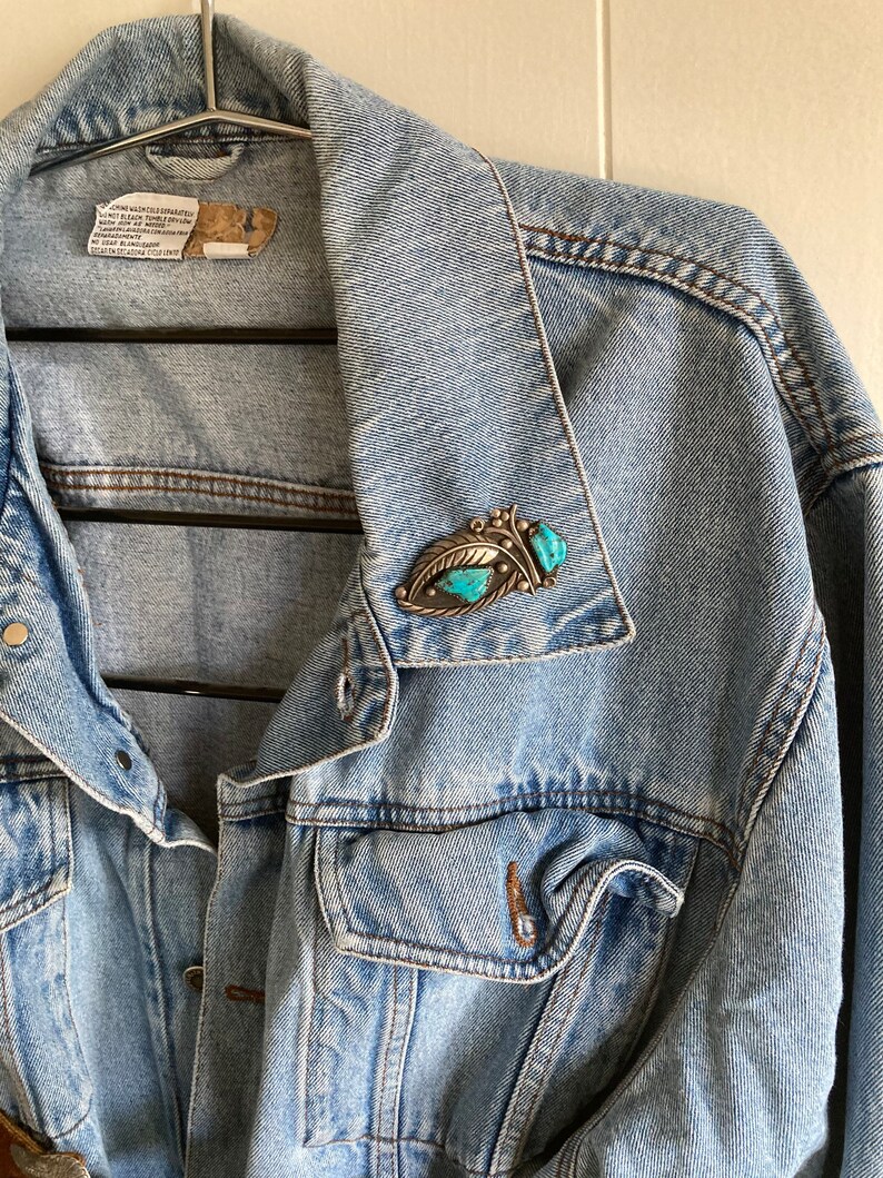 Vintage Zuni Ben Eustace Sterling Turquoise Brooch - Etsy