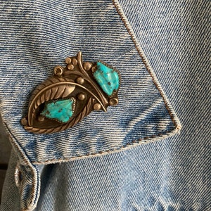 Vintage Zuni Ben Eustace Sterling Turquoise Brooch - Etsy