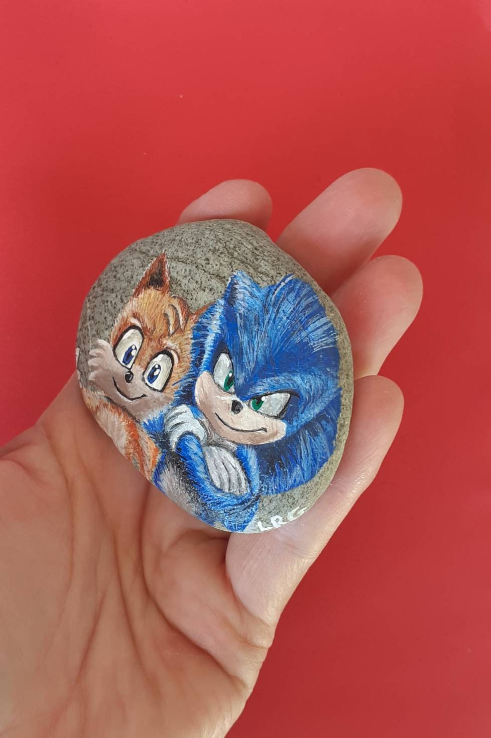 Sonic and Tails Painting on Natural Pebble Gift Idea for - Etsy