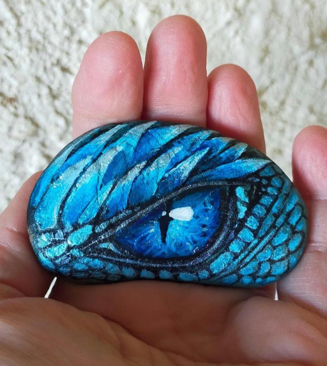 Painted Pebble, Dragon's Eye in Acrylic Paint on Natural Pebble, Different Models, Original and ...