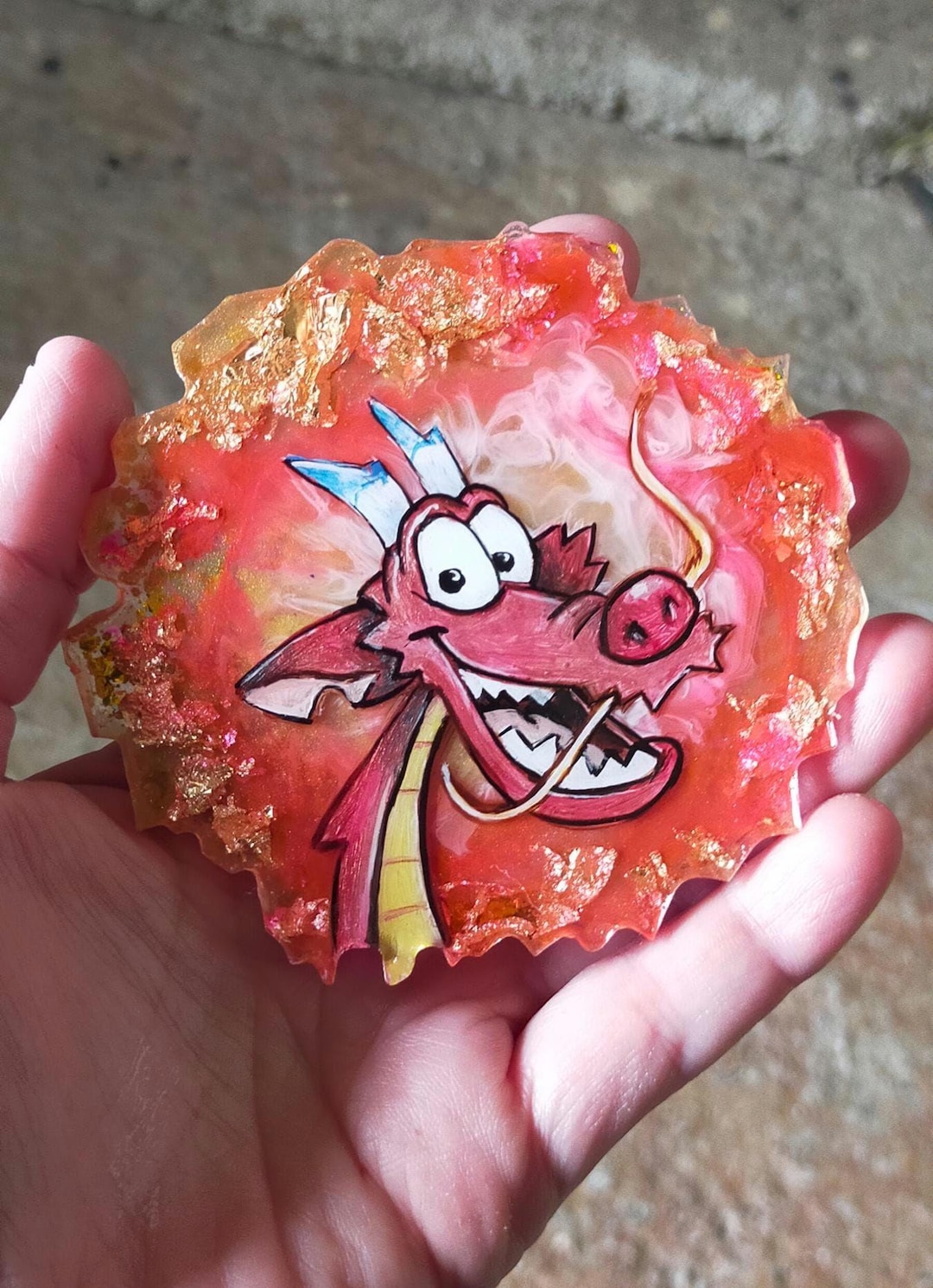 Original and Unique Mushu Decoration From Mulan, Painted on Resin ...
