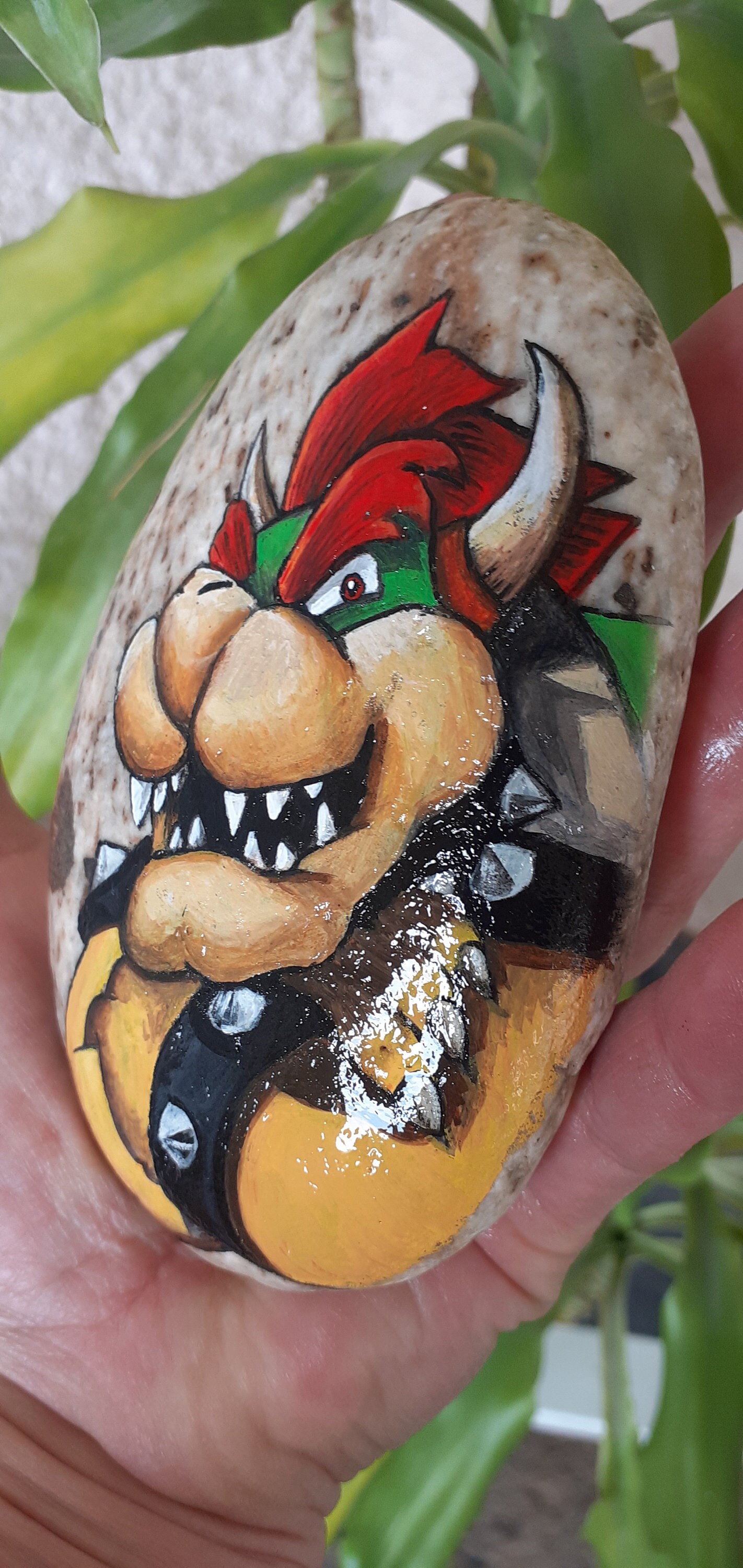 Pebble Painting Bowser Mario Bros Stone Art Gift Idea - Etsy Australia