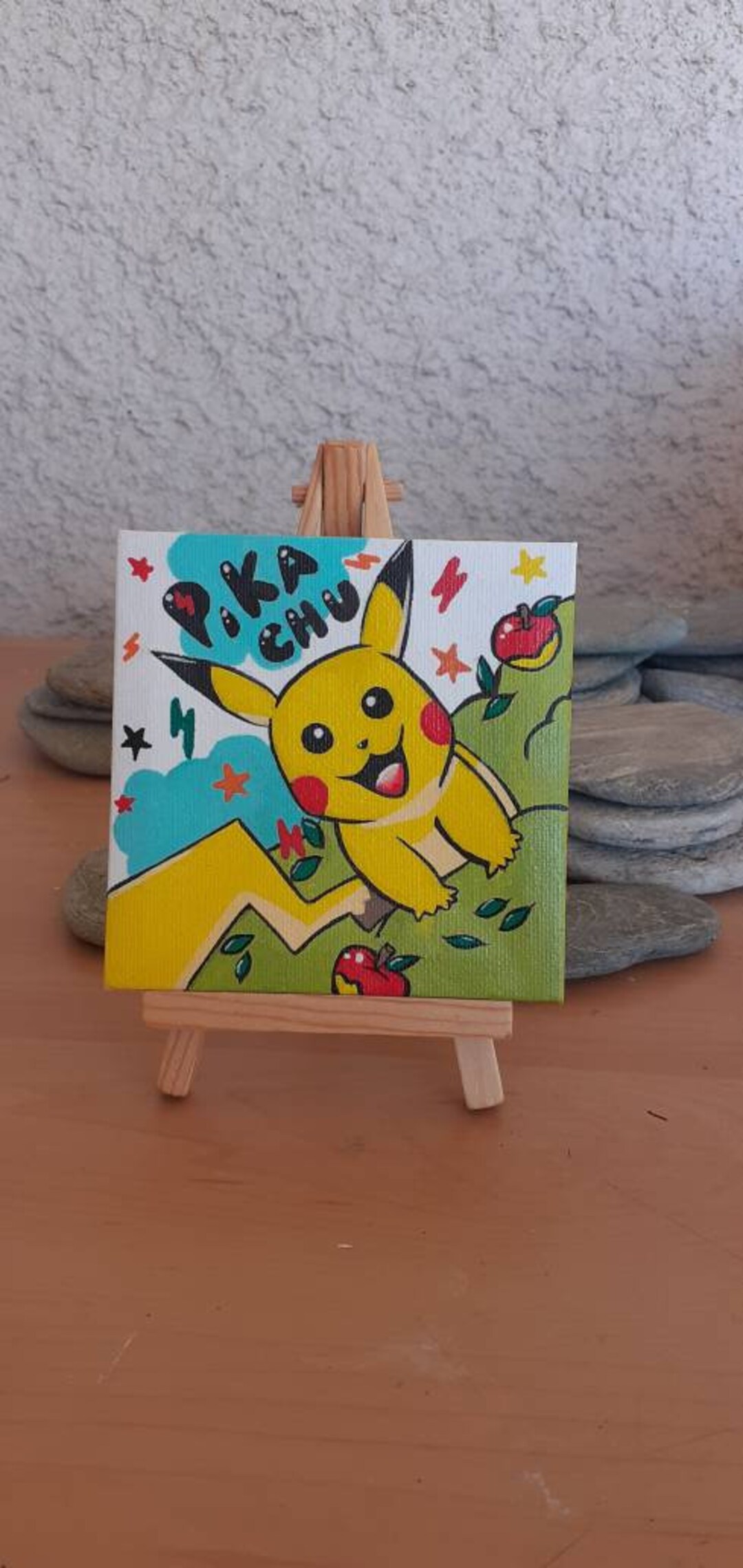 Painting on Canvas Pikachu Pokemon Acrylic Painting Manga Cartoon Gift ...