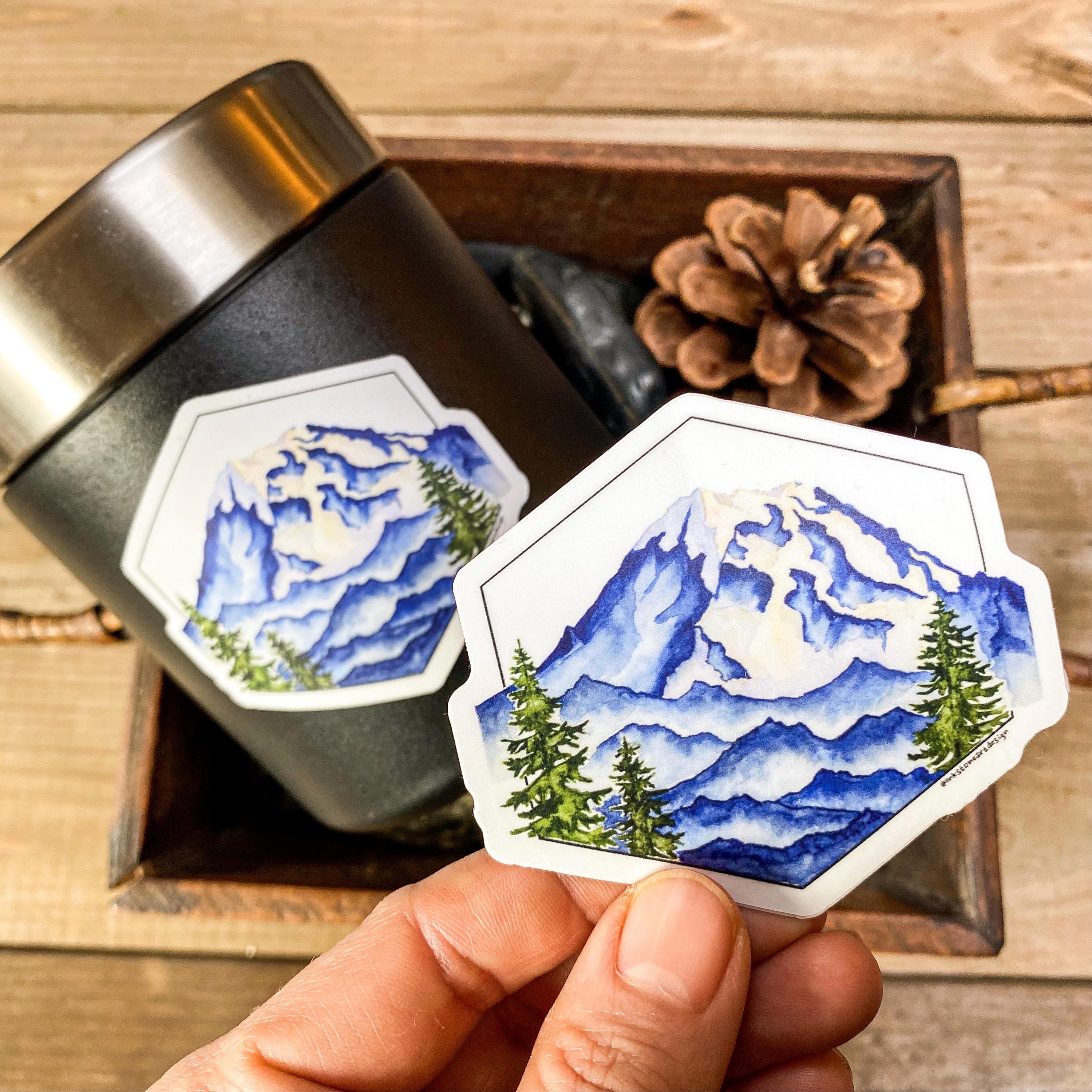 Cascade Mountain Range Stickers —original Illustration Decals ...