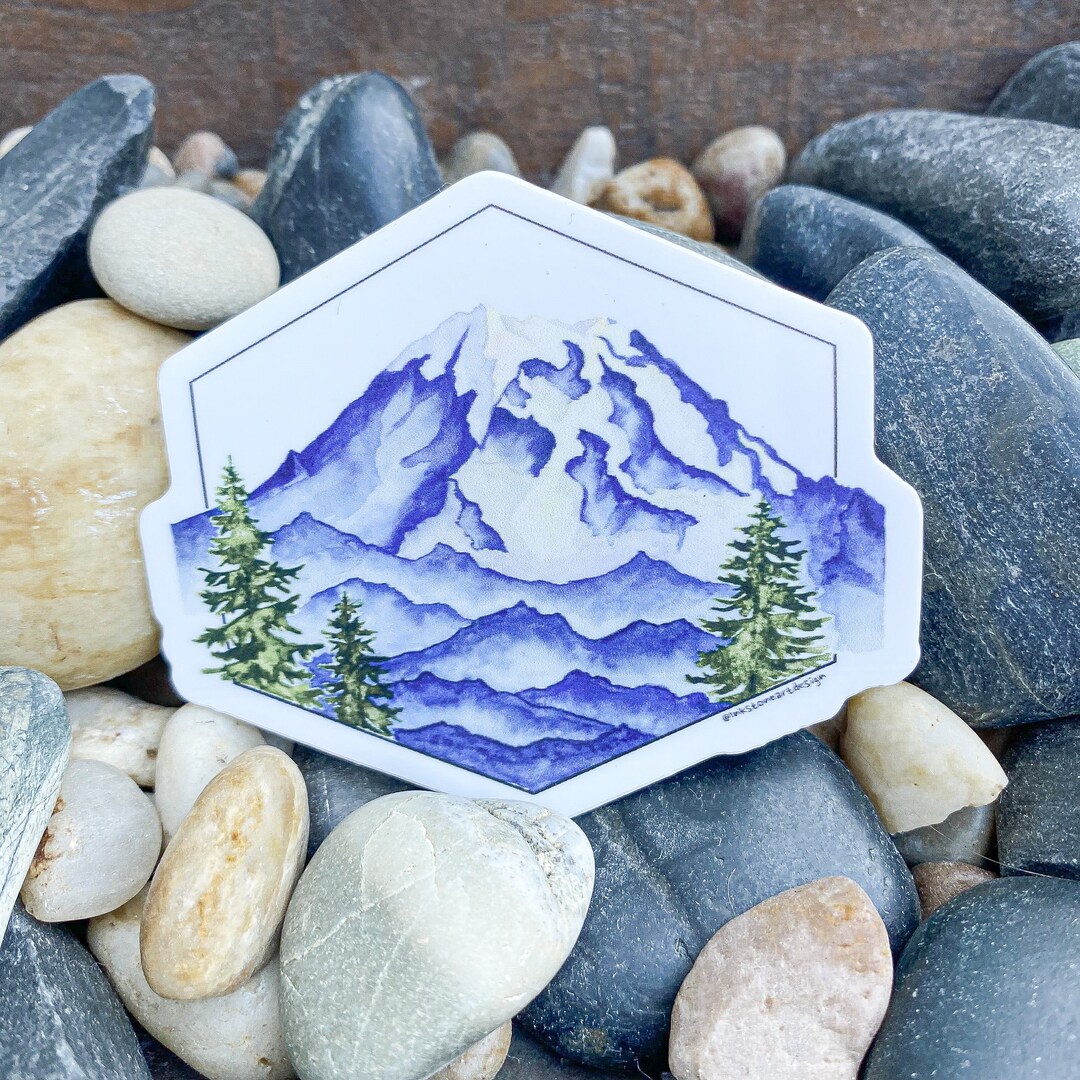 Cascade Mountain Range Stickers —original Illustration Decals ...