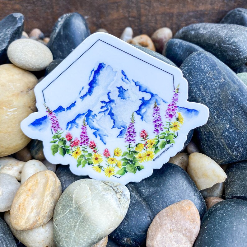 Cascade Mountain Range Stickers —original Illustration Decals ...