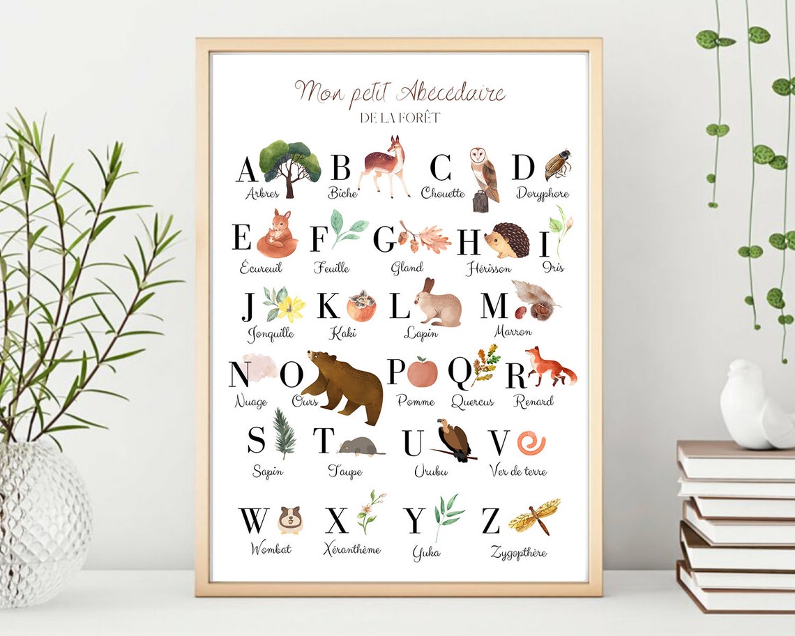 Affiche abécédaire de la forêt / alphabet enfant et bébé / - Etsy France