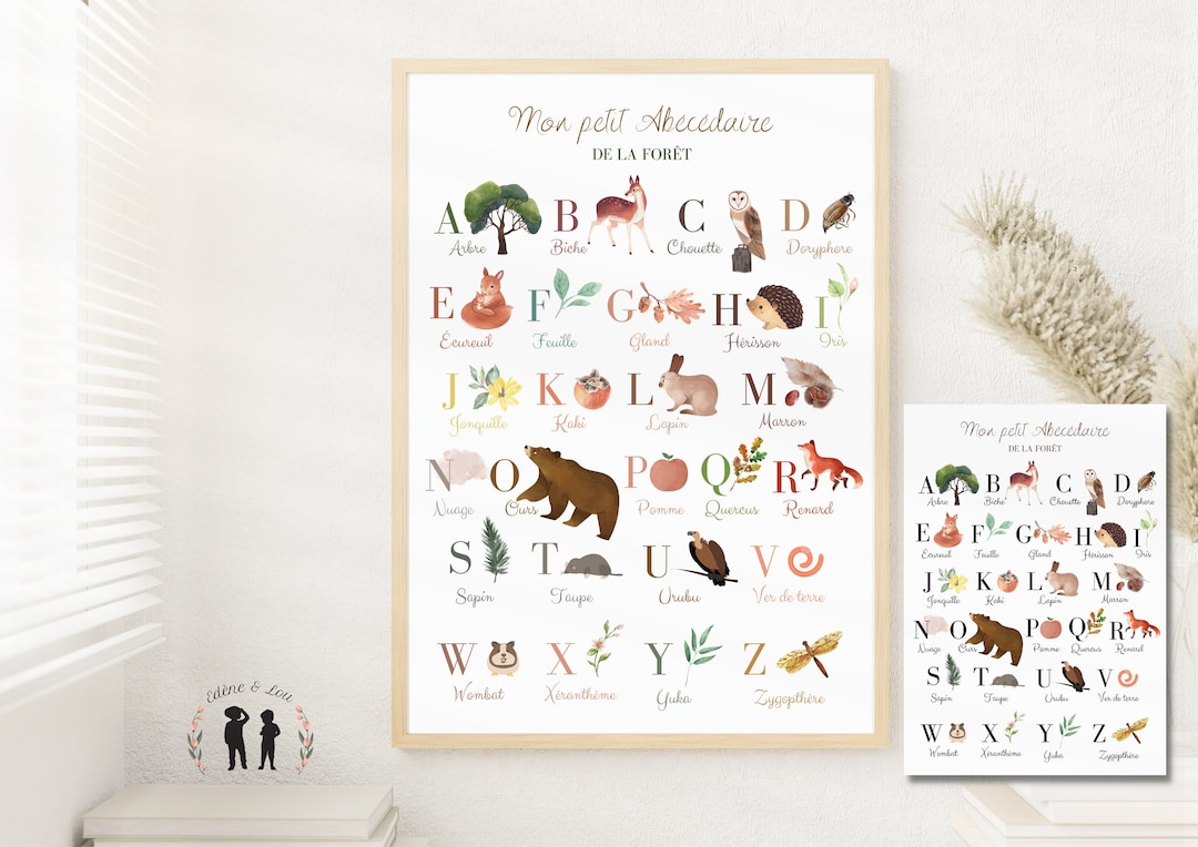 Affiche abécédaire de la forêt / alphabet enfant et bébé / - Etsy France