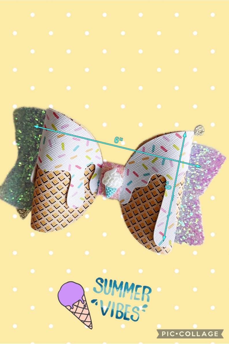Ice Cream Bow - Blue - Etsy