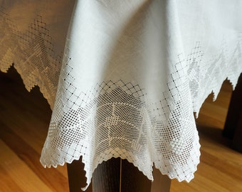 Swiss Dot With Hemstitch Tablecloth style 8648 - Etsy