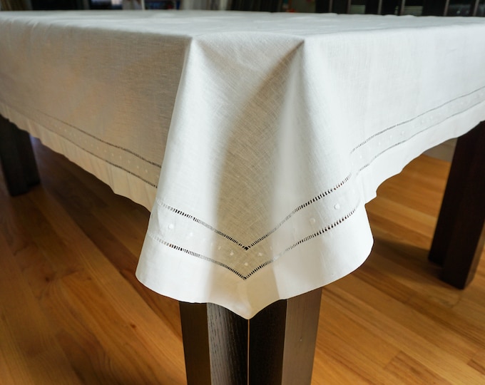 Swiss Dot With Hemstitch Tablecloth (style #8648) - Etsy