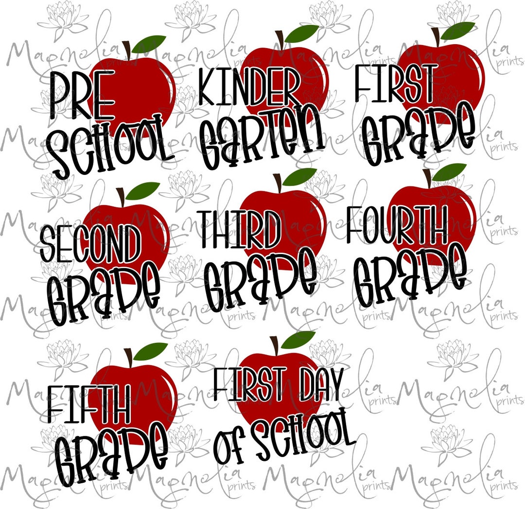 Back to School Apple Designs, 8 Bundle PNG!! / Digital Art Printable - Etsy