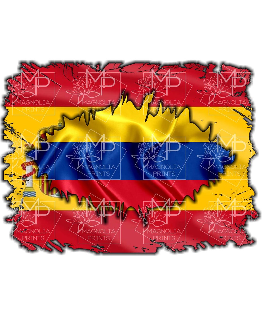 Digital File/ Colombia Y Spain Flag / Digital / Design File Download ...