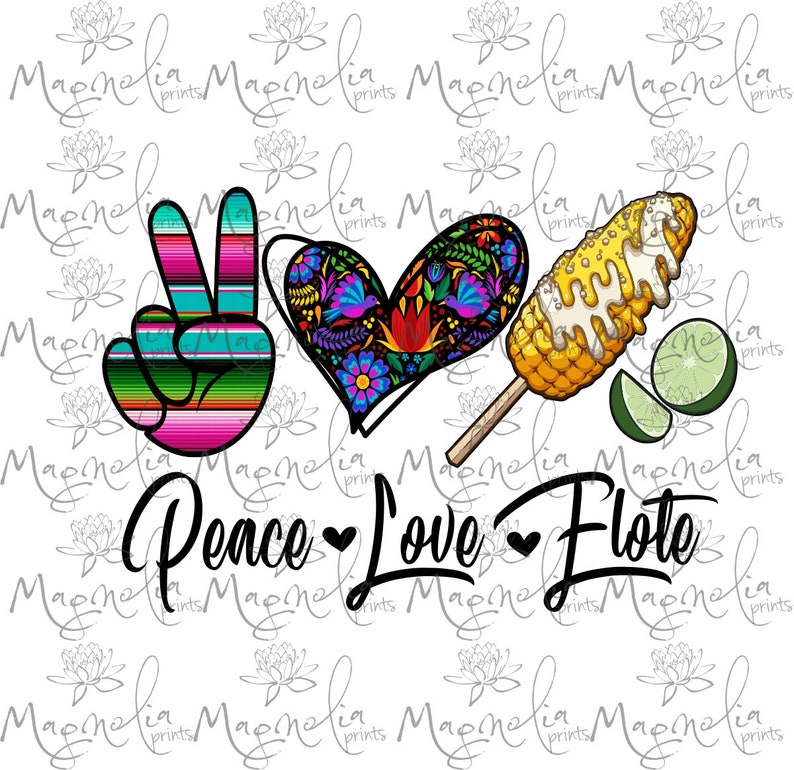 Digital File/ 9X Peace Love Mexican Elements / Digital / File Download ...