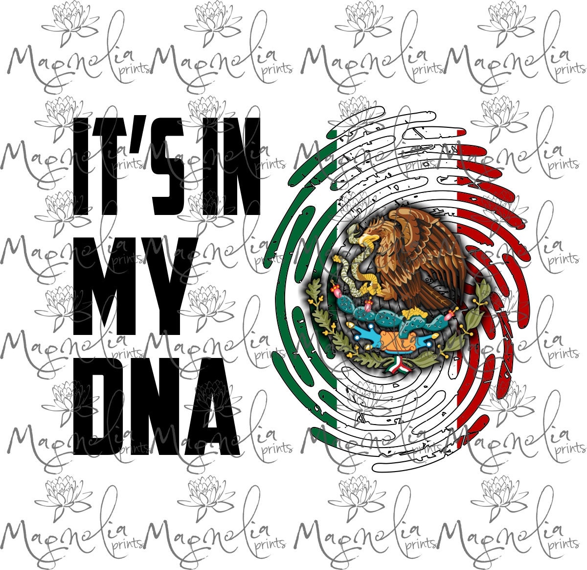 Digital File/ Its in My Dna Mexican Flag Finger Print / | Etsy