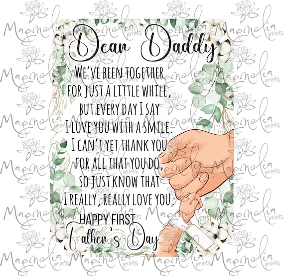 Digital File / Dear Daddy First Fathers Day / Digital / Design - Etsy