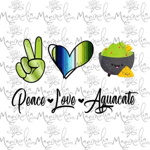 Digital File/ 9X Peace Love Mexican Elements / Digital / File Download ...