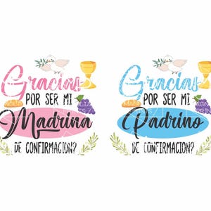 Gracias Por Ser Mi Madrina De Confirmación Invitacion Padrinos
