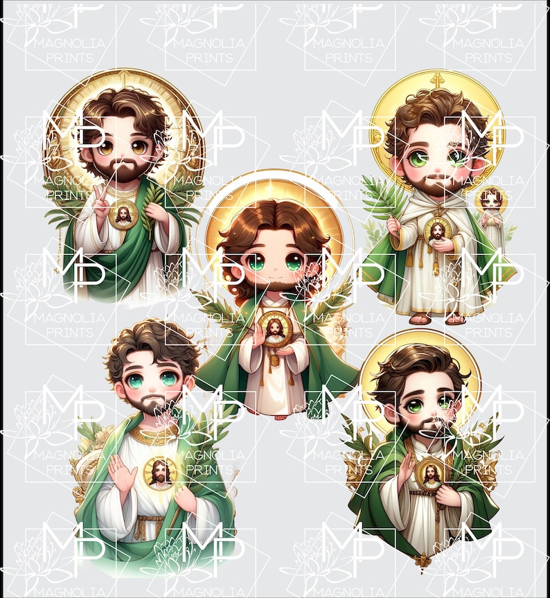 Digital Art / Bundle 5 San Judas Cartoon / Printable File / Download ...