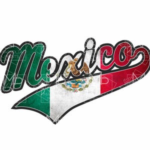 Mexico Word With Tail and Mexican Flag / Digital / Design File Download ...