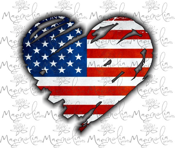 Digital File / USA Flag Heart / Digital / Design File Download - Etsy