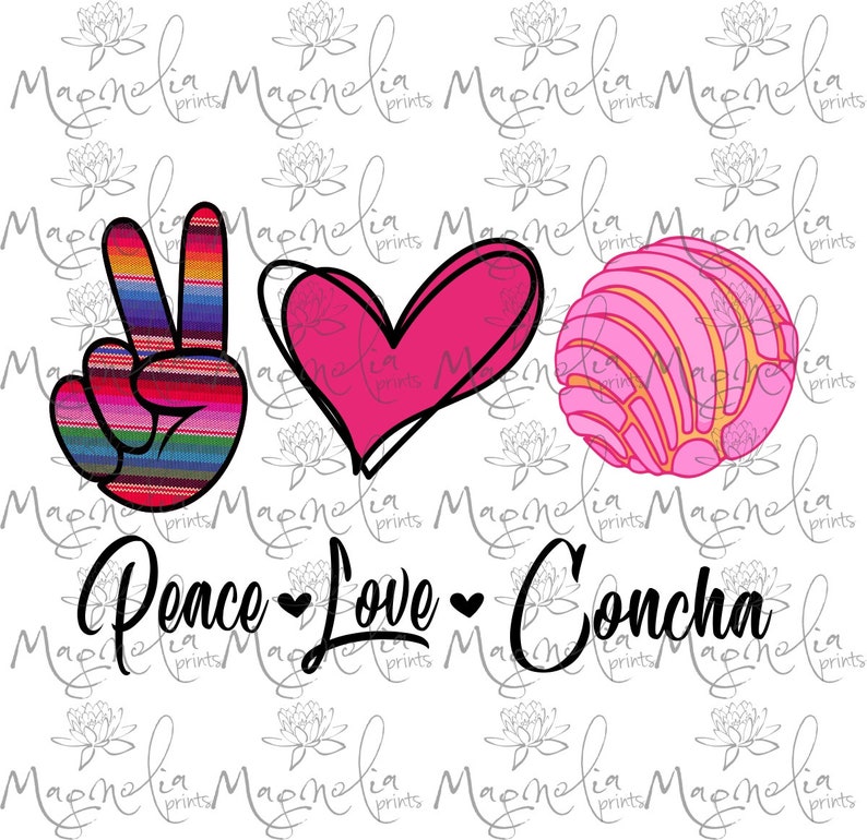 Digital File/ Peace Love Concha / Digital / Design File Download PNG ...
