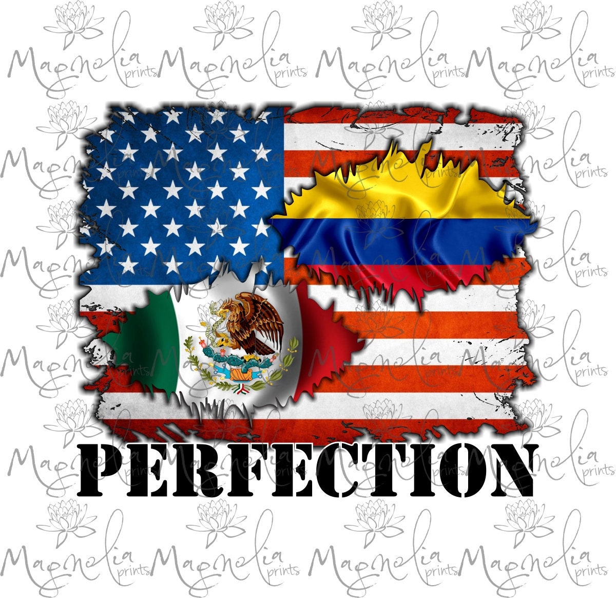 Digital file/ USA Colombian and Mexican flag perfection / | Etsy